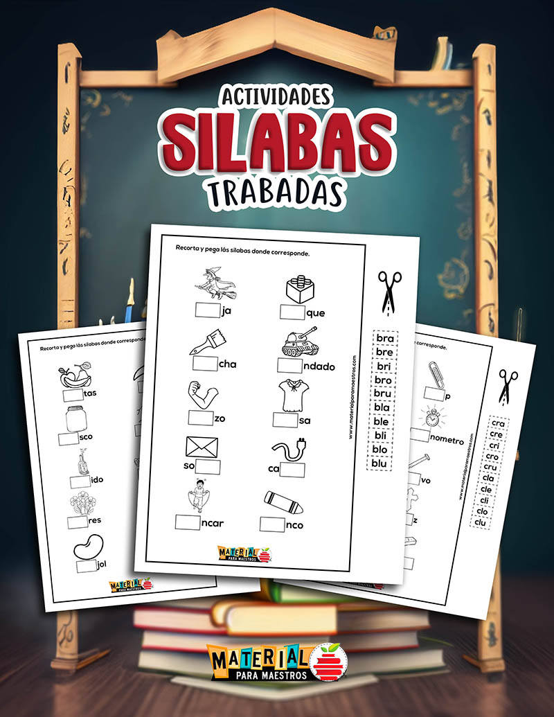 Recortable de sílabas trabadas
